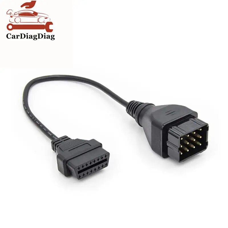 Автомобильный диагностический разъем OBDII OBD 2, переходник, адаптер для ГАЗ 12 Pin до 16 Pin, кабель для ГАЗ 12 Pin, адаптер для Автосканера