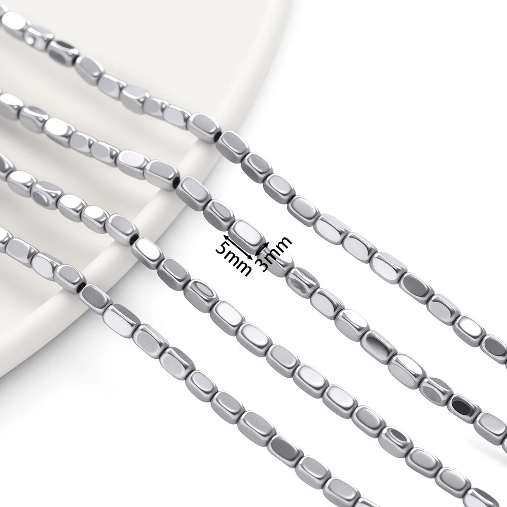 Бусины из гематита AGCFABS 82 шт. Серебряный, Silvery