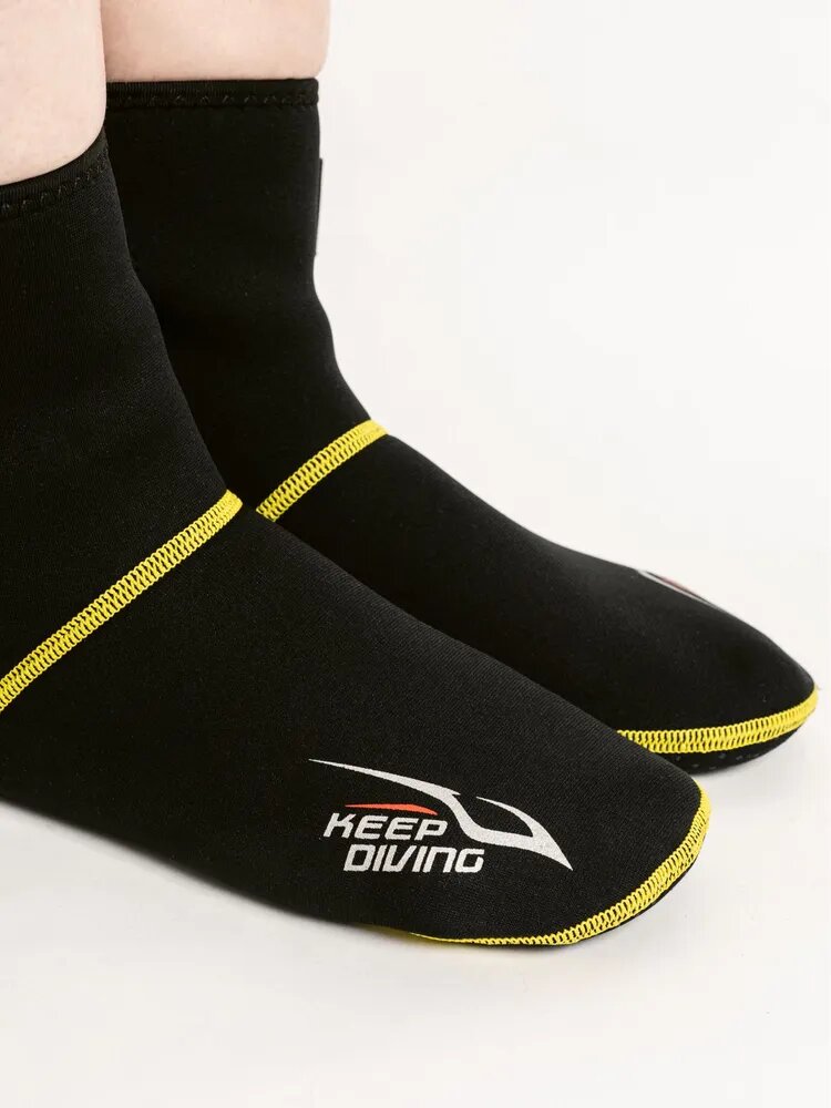 Мужские гидроноски Keep Diving из неопрена, черные, размер 44-45, толщина 3 мм для дайвинга и серфинга — фото 1