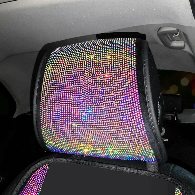 Блестящий чехол на подголовник авто, Colorful