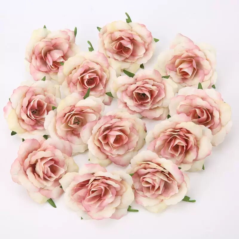 Искусственные головки роз, шелковые розы, искусственные цветы, материалы для самостоятельного изготовления венков,