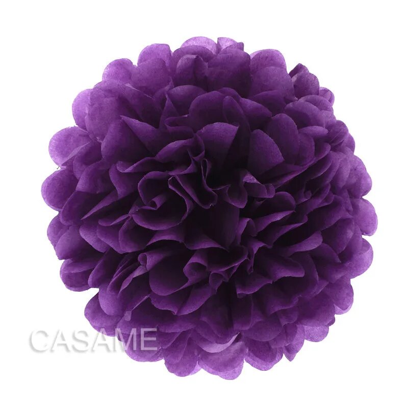 Фиолетовый бумажный помпон для декора Casame