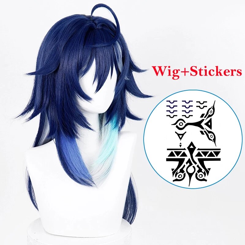 Парик для косплея Ororon, 65 см, темно-синие мелированные парики Ororon, аниме, парик для косплея, термостойкие волосы, Хэллоуин + шапочка для парика