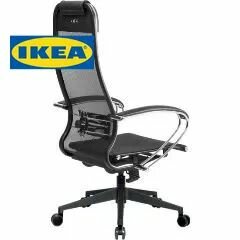 Офисное кресло МЕТТА-4 с сетчатой спинкой, эргономичной поддержкой поясницы и регулируемым сиденьем, серый/черный