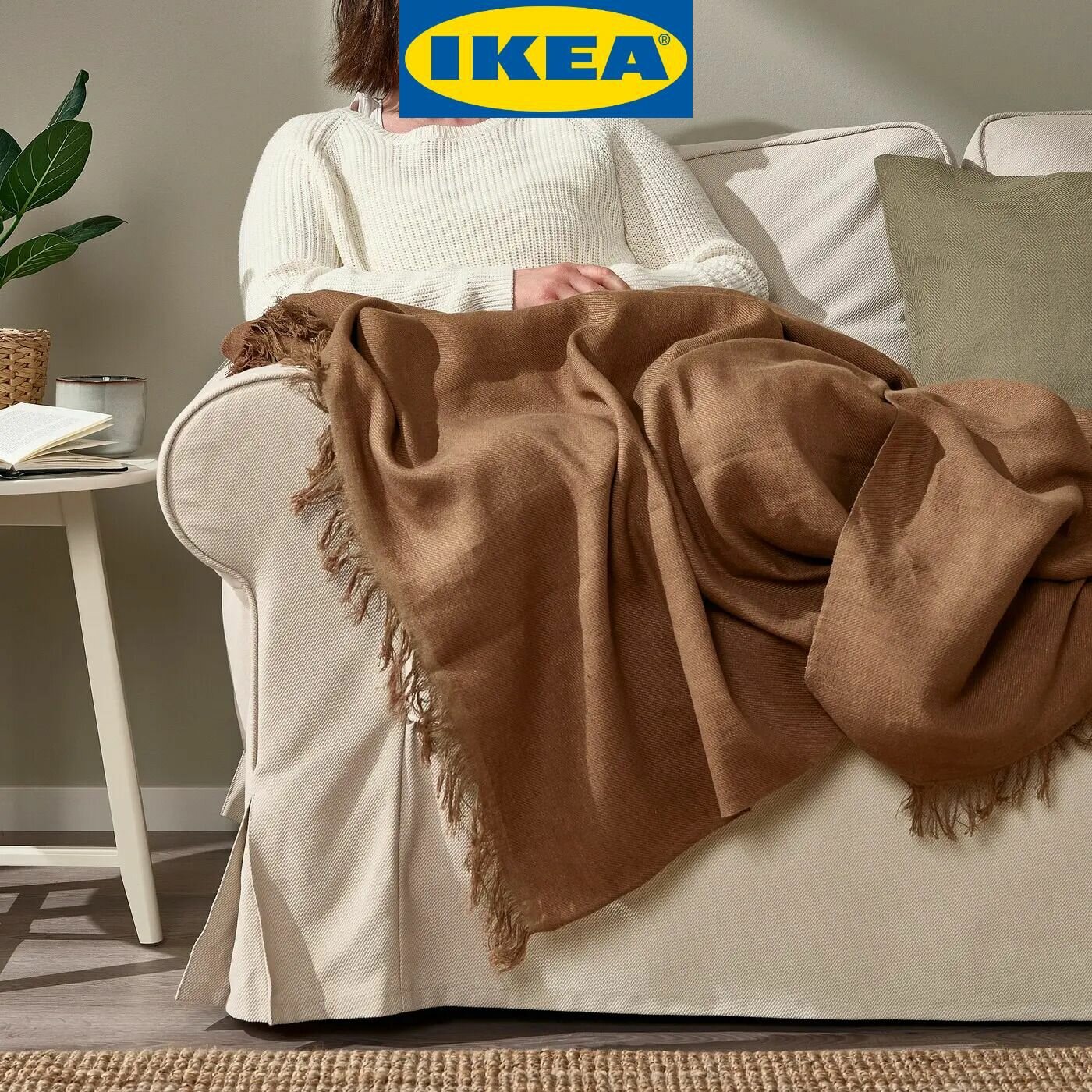 Икеа DYTAG Одеяло для досуга, 130x170 см, 87% льна, 13% хлопка