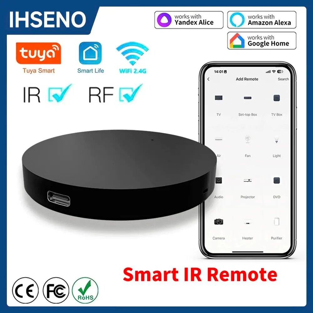 Tuya, Wi-Fi, IR/RF, умный инфракрасный пульт дистанционного управления, ИК-пульт, контроллер для умного дома, телевизор с кондиционером