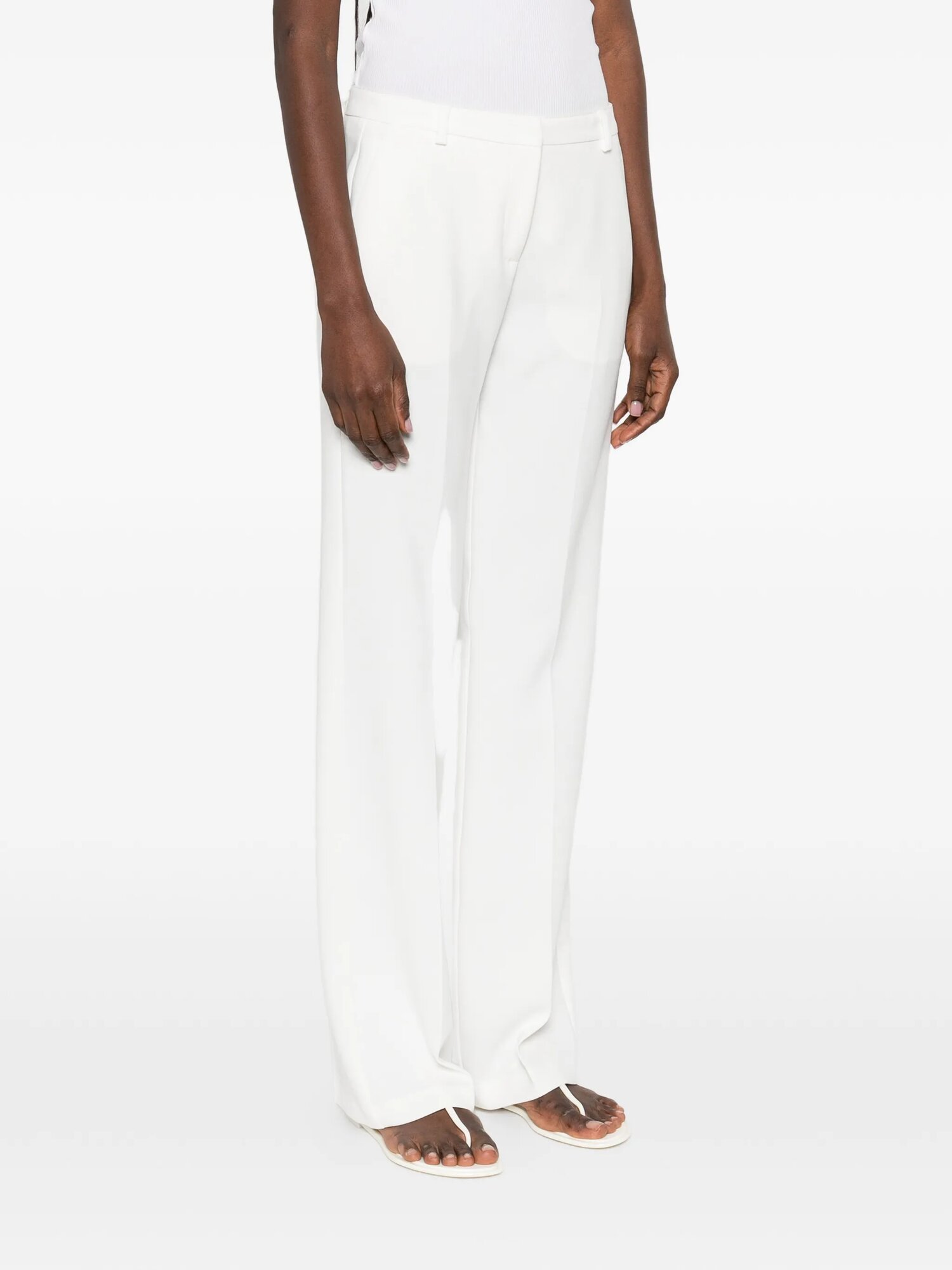 Брюки Pinko Front-creases straight trousers, размер 46, white — фото 1