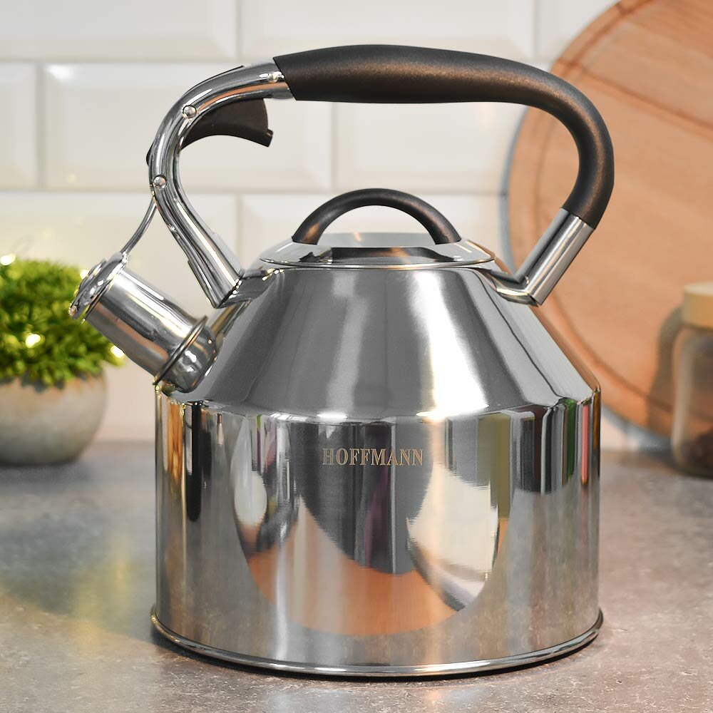 Чайник 3.5л со свистком, черная ручка, индукция, НМ 55238