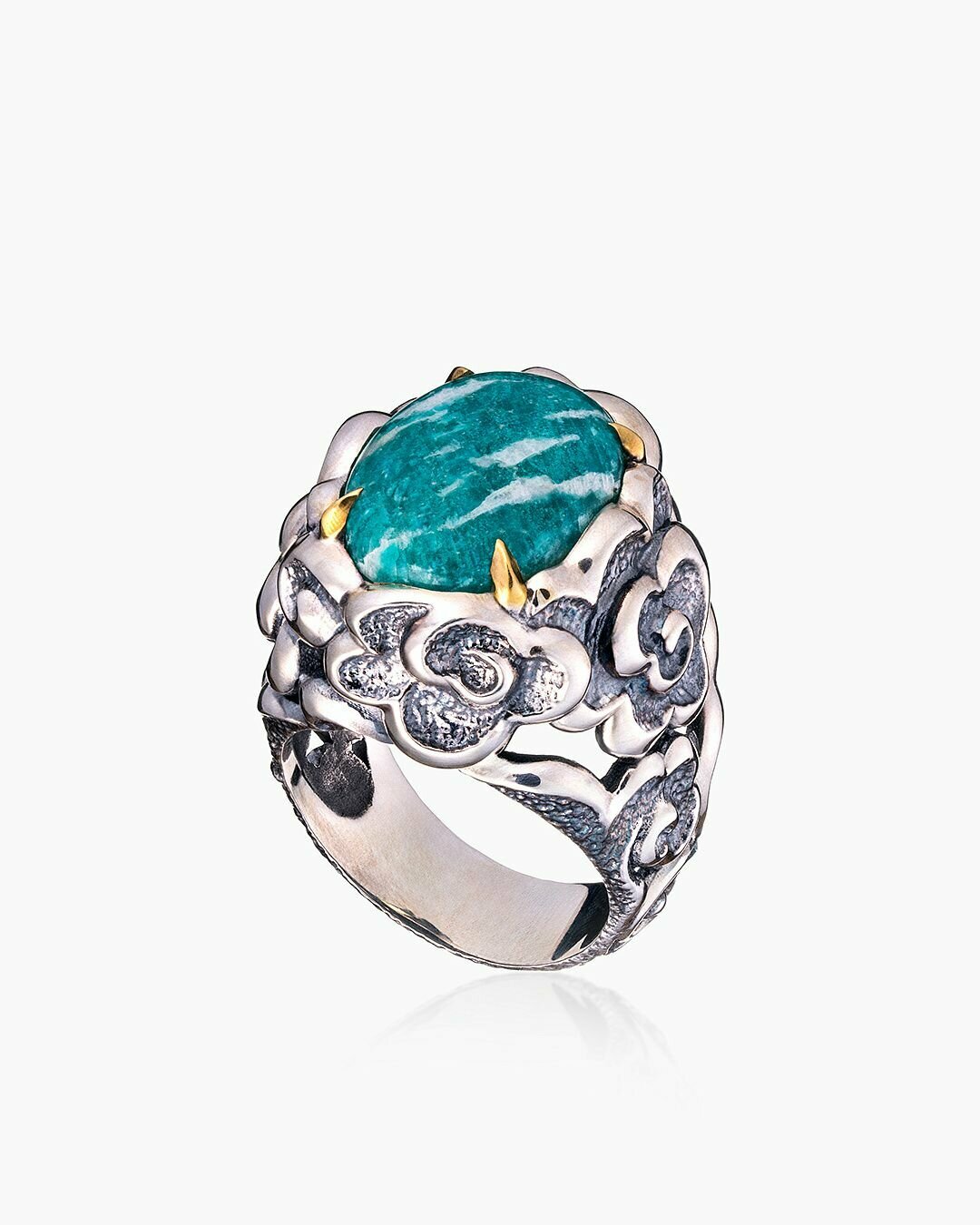Кольцо, серебро, 925 проба, амазонит