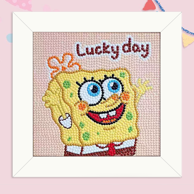 Алмазная мозаика «Губка Боб Квадратный штан» для детей, набор для творчества, алмазная живопись по точкам, наклейки с