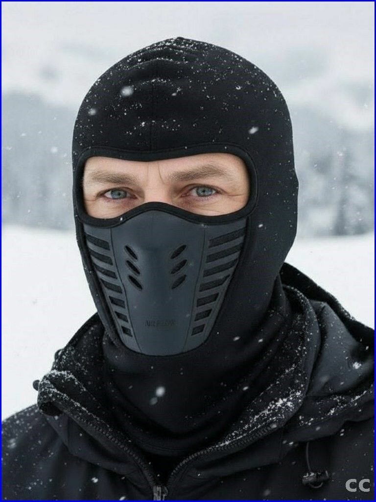 Балаклава  для мужчин и женщин, размер Единый, черный — фото 1
