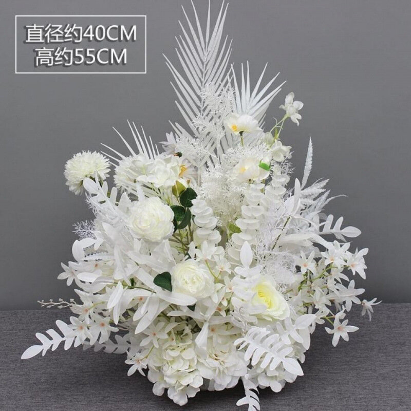 Новые большие искусственные цветы для свадьбы, искусственная цветочная композиция, шелковые цветы, готовое украшение, эвкалипт, свадебное цветочное искусство для стола и дорожки
