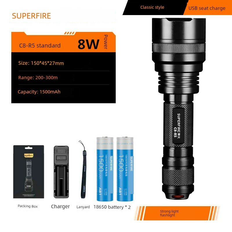 SupFire Shenhuo C8 мощный фонарик перезаряжаемый ультра-яркий многофункциональный светодиод дальнего действия небольшой