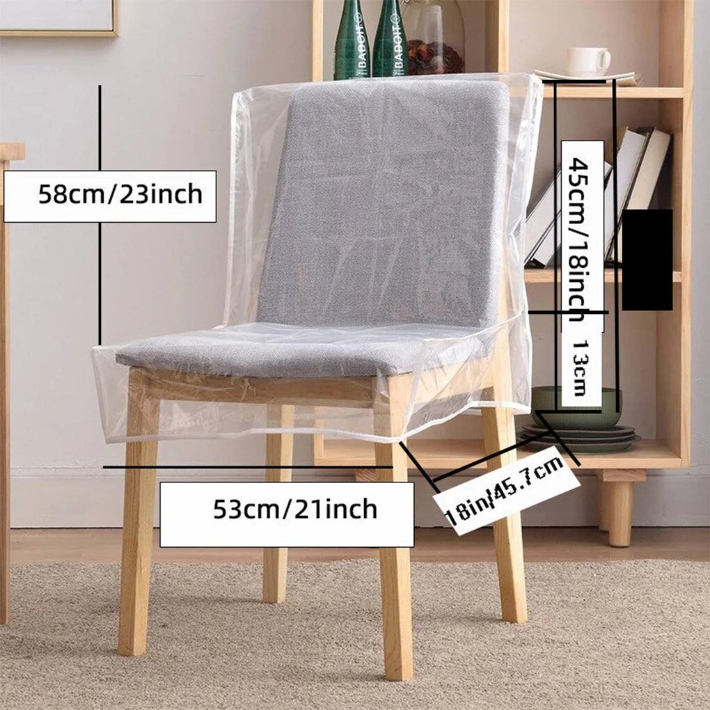 Прозрачный ПВХ чехол для стула Бежевый, 58 53 45cm