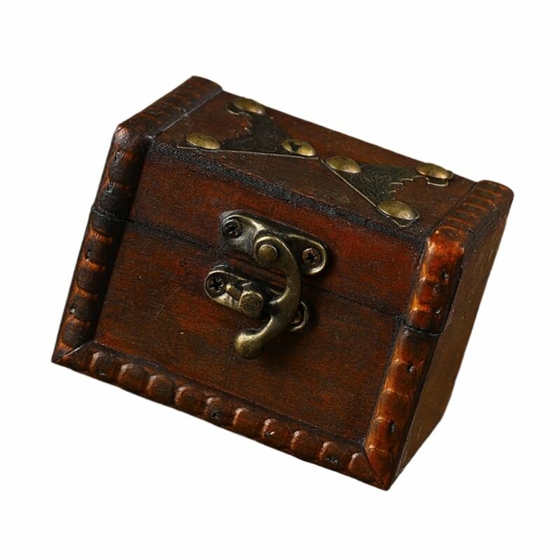 Ретро-коробка для хранения с замком коробка ювелирных изделий-кокосовый коричневый