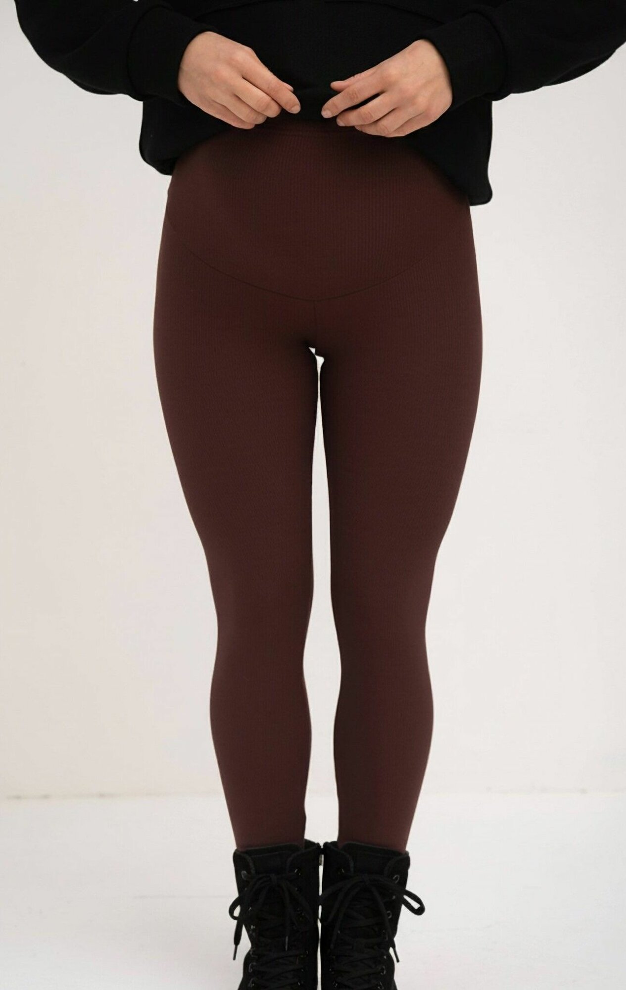 Легинсы в рубчик утеплённые для беременных