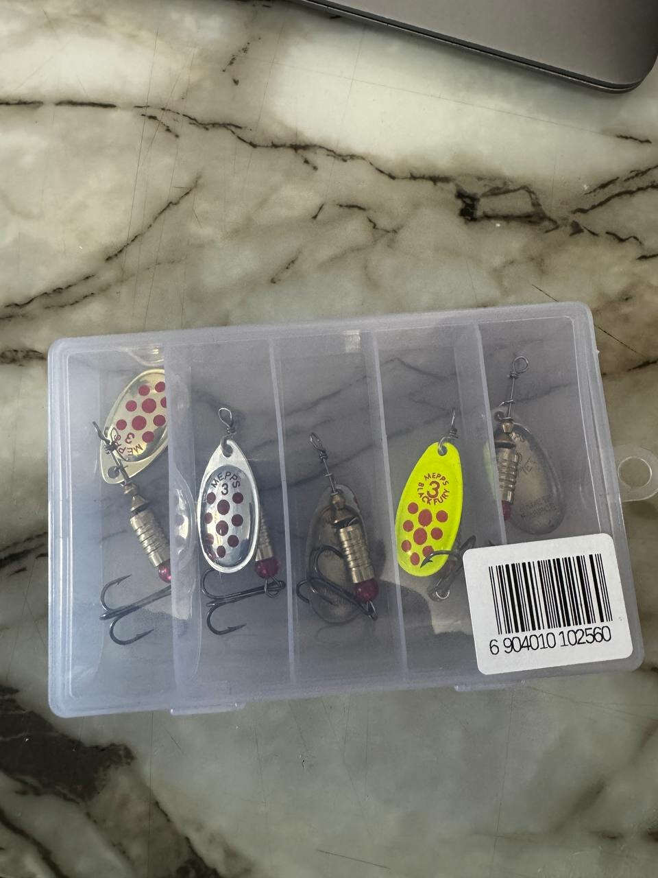 Набор блесен вертушек для рыбалки 5 штук по 6 гр; Блесны в кейсе