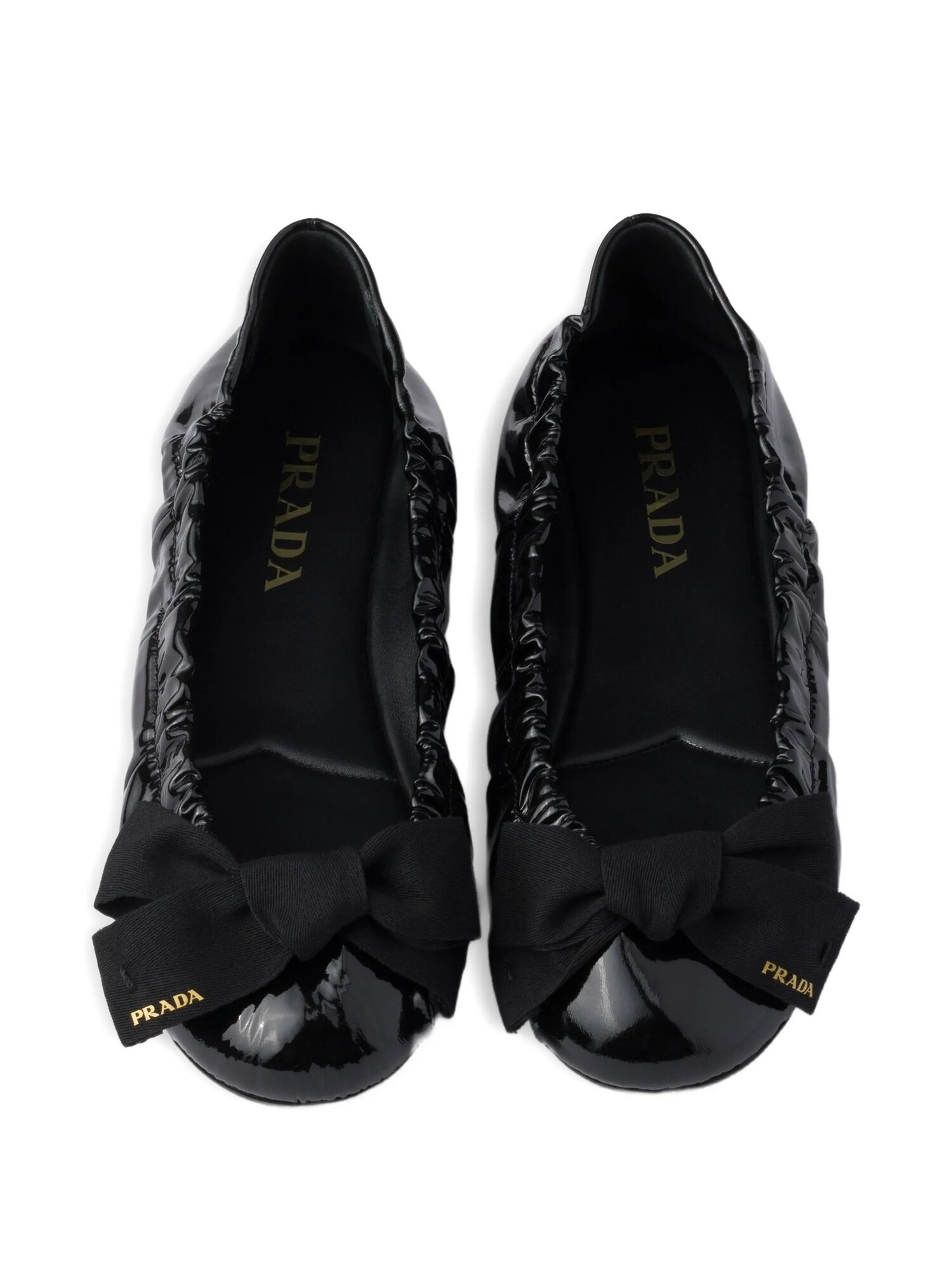 Балетки Prada Leather ballet flats, размер 35 EU, black/black — фото 1