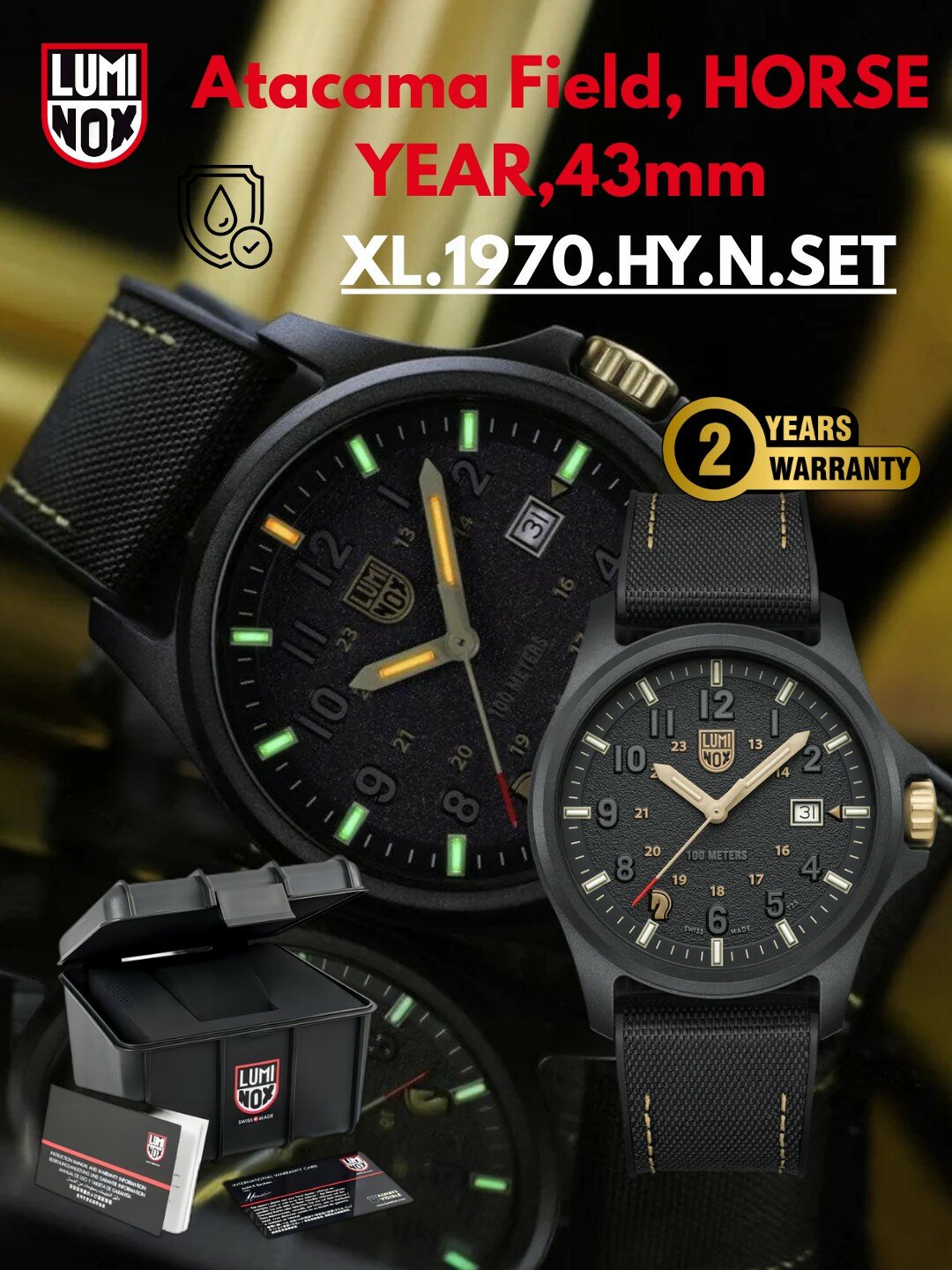 Только 600 экземпляров! Наручные часы Luminox Atacama Field,43mm, WR100m, Подсветка, XL.1970. HY. N. SET