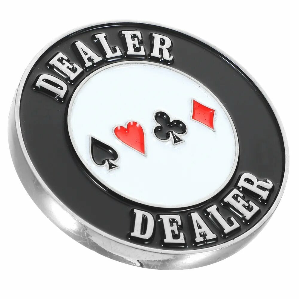 Металлический Покерный Аксессуар, Кнопка Дилера, Прочный и Долговечный, 1Пакет