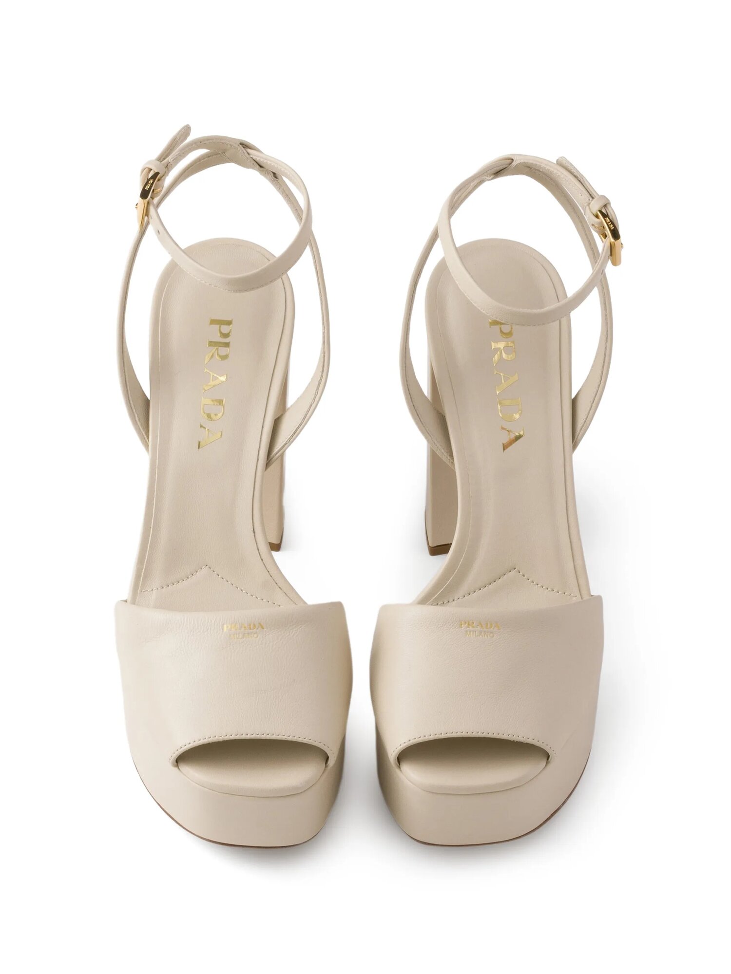 Босоножки Prada Leather platform sandals, размер 38.5 EU, разноцветный — фото 1