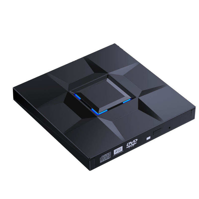 Портативный внешний DVD±RW привод с LED и Y-образным USB-кабелем для ноутбуков и ПК