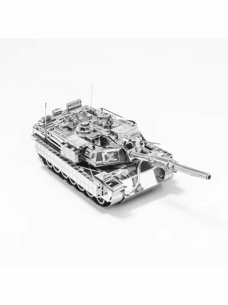 Конструктор 3D "M1 Abrams", металлический, нержавеющая сталь AISI 430, 16,5x7x6 см