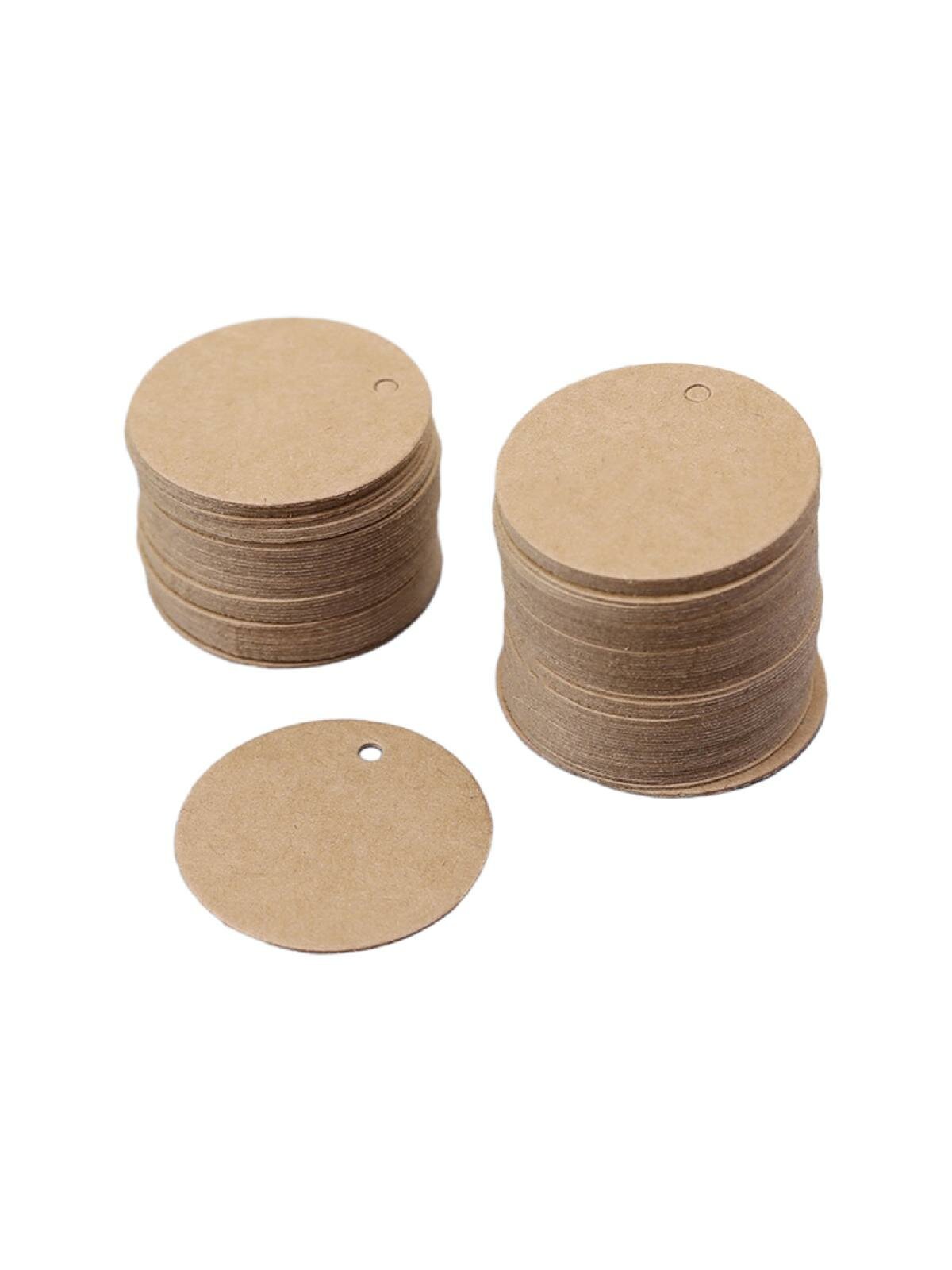 100x пустых круглых листов Подарочные листы с отверстиями подвесные листы из крафт-бумаги для поделок