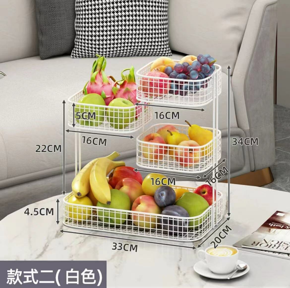 2026 Новейший стиль тарелки для дома, гостиной, стола, кофейного стола, декоративная тарелка, многослойная корзина, стеллаж для хранения, легкая роскошь, высококачественный