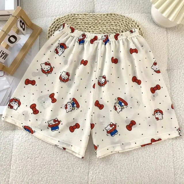 MINISO Hello Kitty шелковая пижама женская, Strap suit, MWeight 40-50KG