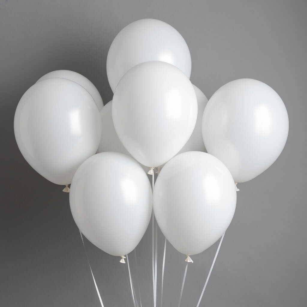 Набор воздушных шаров с гелевым наполнением, 9 шт, 801 белый, 701 прозрачный