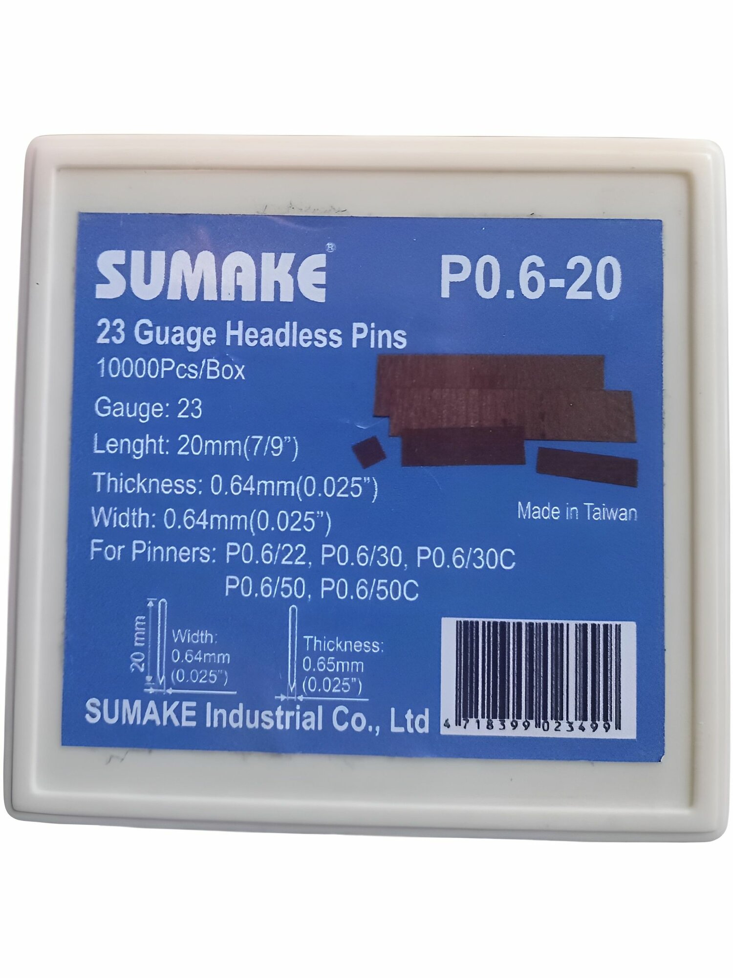 Шпилька Pegas pneumatic Sumake P, сталь, 20x0.6 мм, комплект 10000 штук (1605)