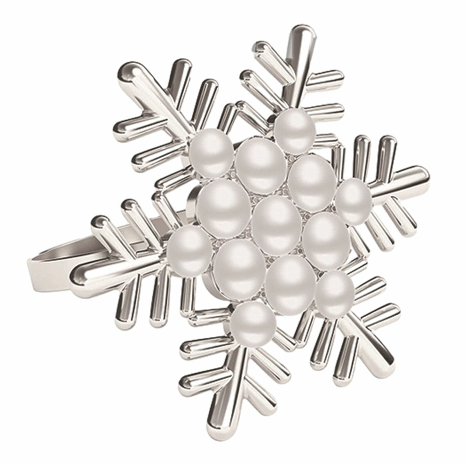 Кольцо-футляр в виде снежинки из 6шт