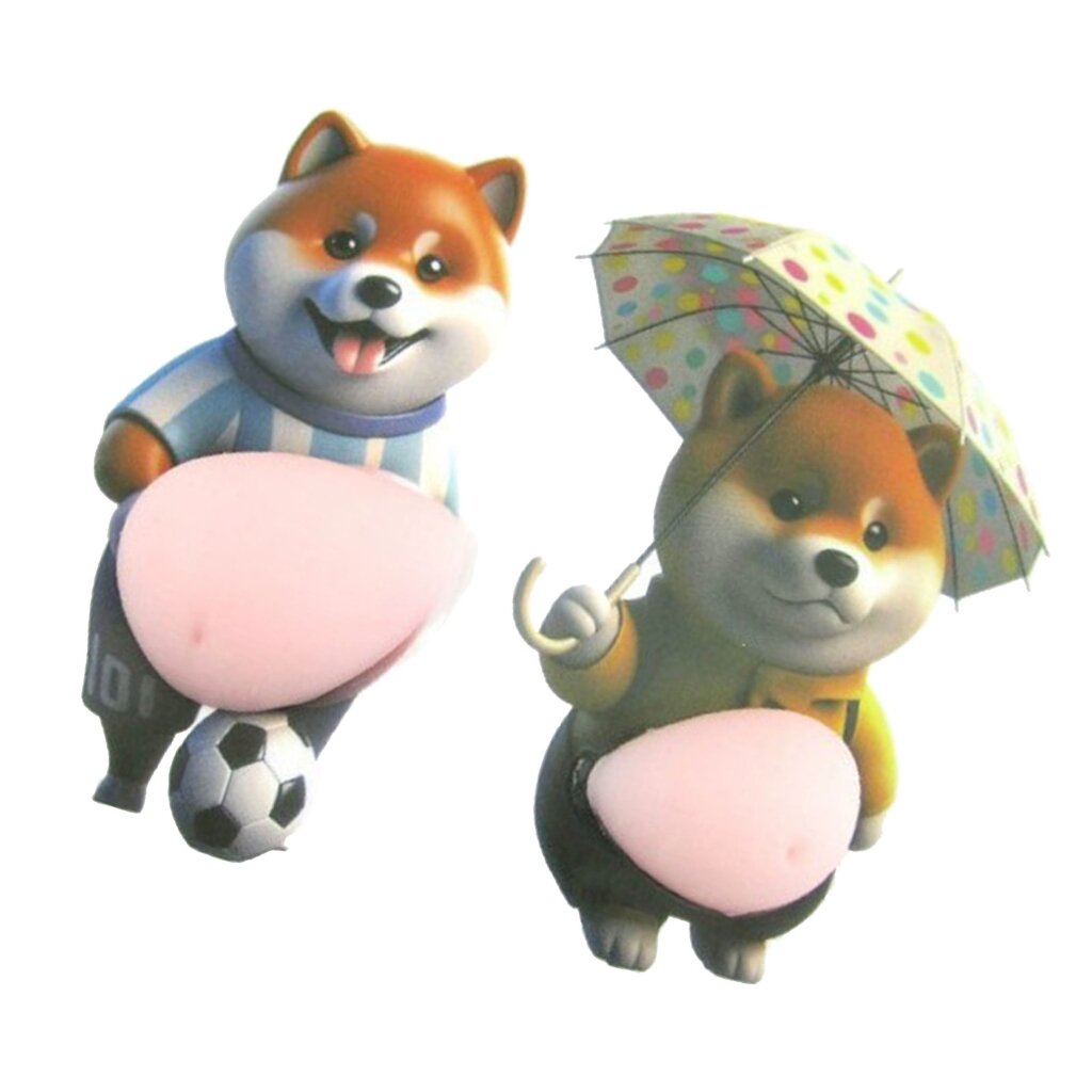 Сиба-Ину Щиплет Музыкальную Декоративную Наклейку-B