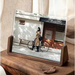 U-образная рамка для свадебных фотографий из массива дерева, подставка для фотоальбома, рамка 6 7 8inch с гравировкой логотипа