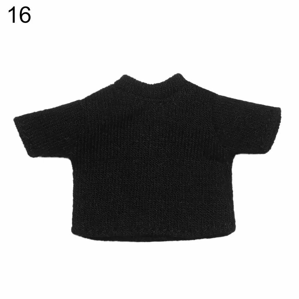 Черная хлопковая футболка для куклы OB11, Цвет: 16