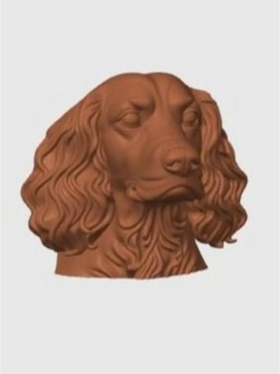 Бюст собаки-спрингер-спаниель (10см, корич. матал.)