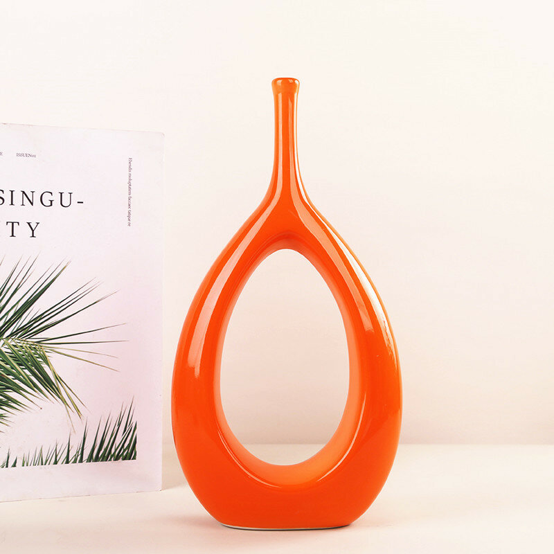 Креативная белая керамическая ваза в скандинавском стиле, достойный -фотографий, для украшения столешницы в гостиной, композиция из сухих и свежих цветов.