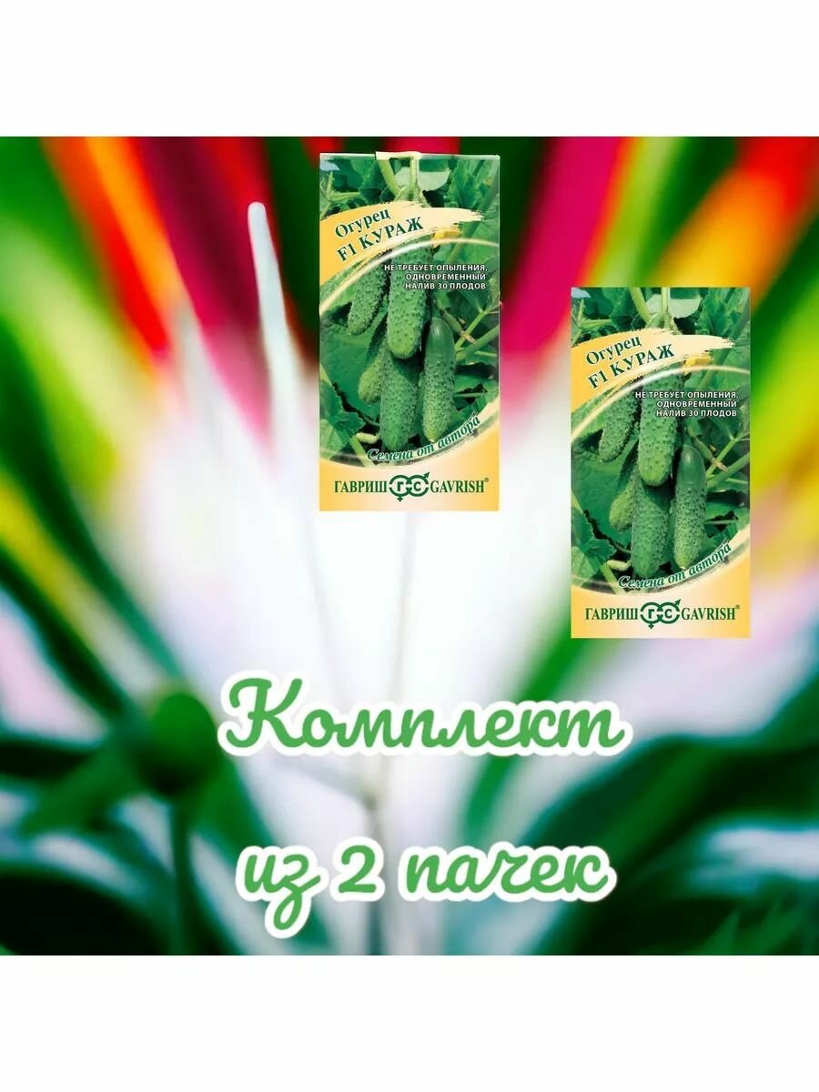 Огурец Кураж F1 ПК цв. п 10 семян (комплект из 2 пачек) Гавриш
