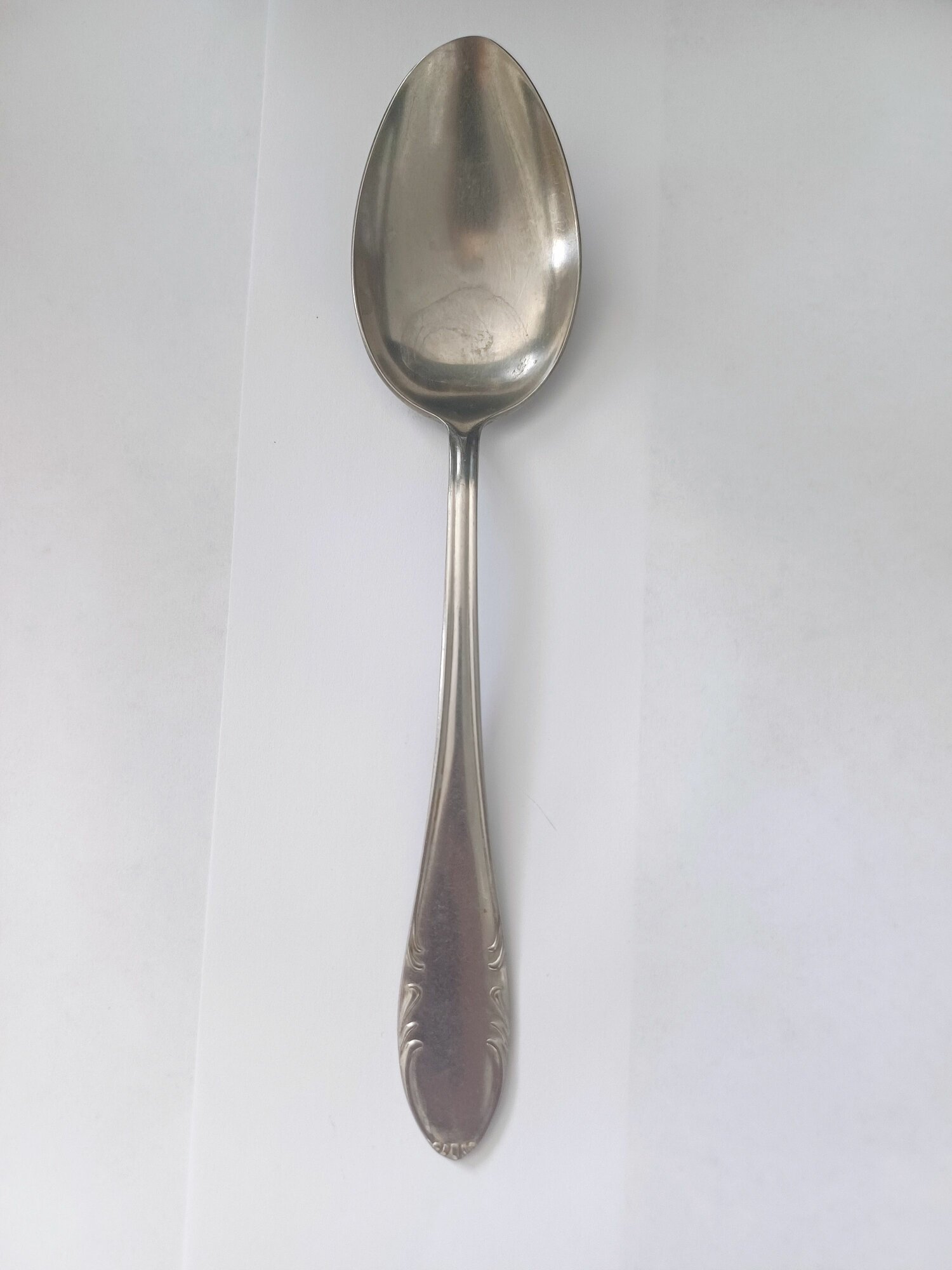 Столовая ложка с рисунком винтажная советская, нержавеющая сталь, СССР