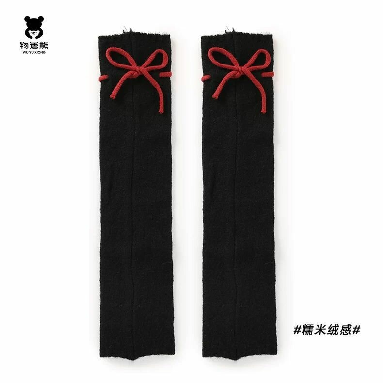 Допаминовые однотонные грелки для рук, универсальные защитные рукава, вязаные полупальцевые рукава, теплые длинные стильные на осень и зиму