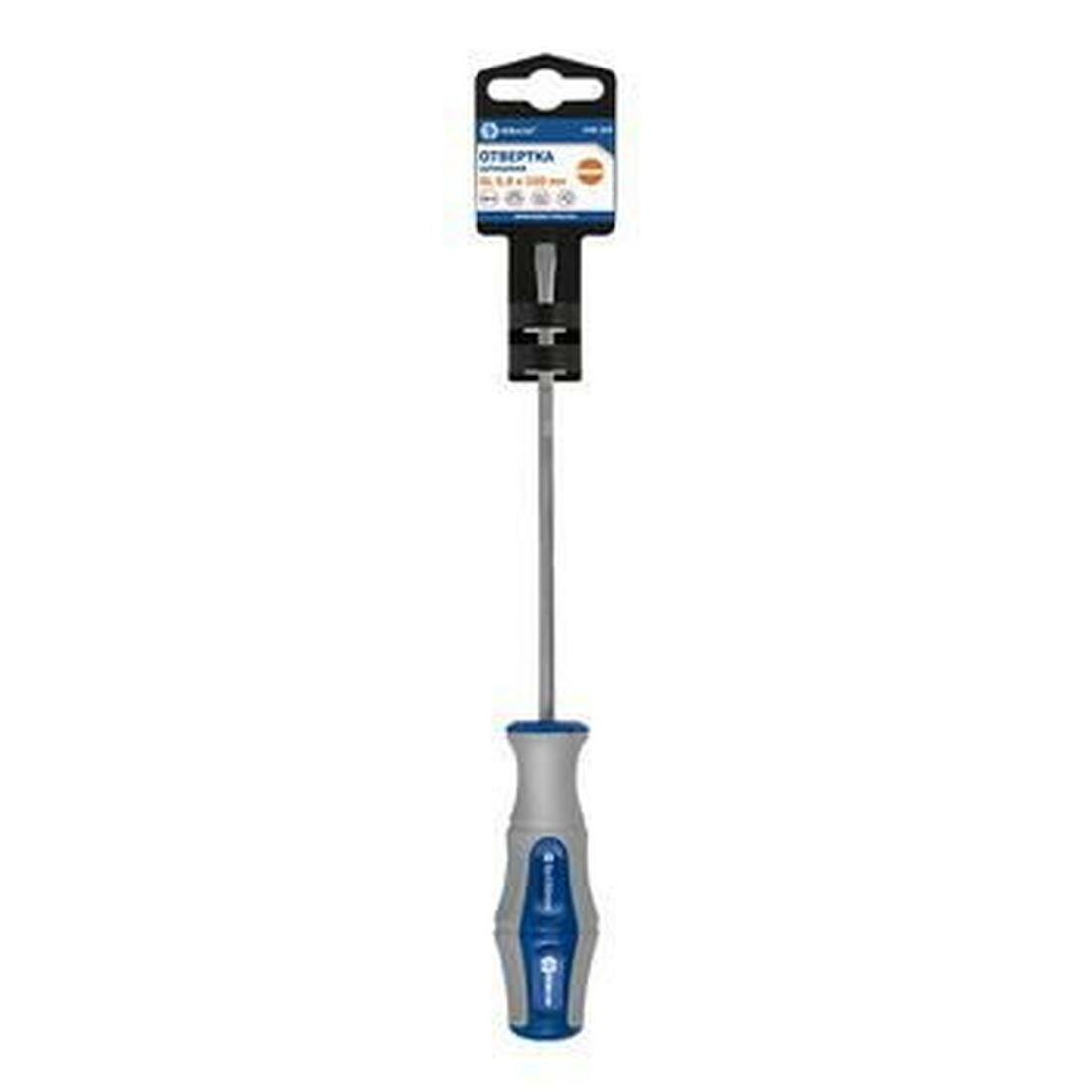 Отвертка Ultra Grip кобальт SL 5,0 х 150 мм, CR-V, двухкомпонентная рукоятка, подвес