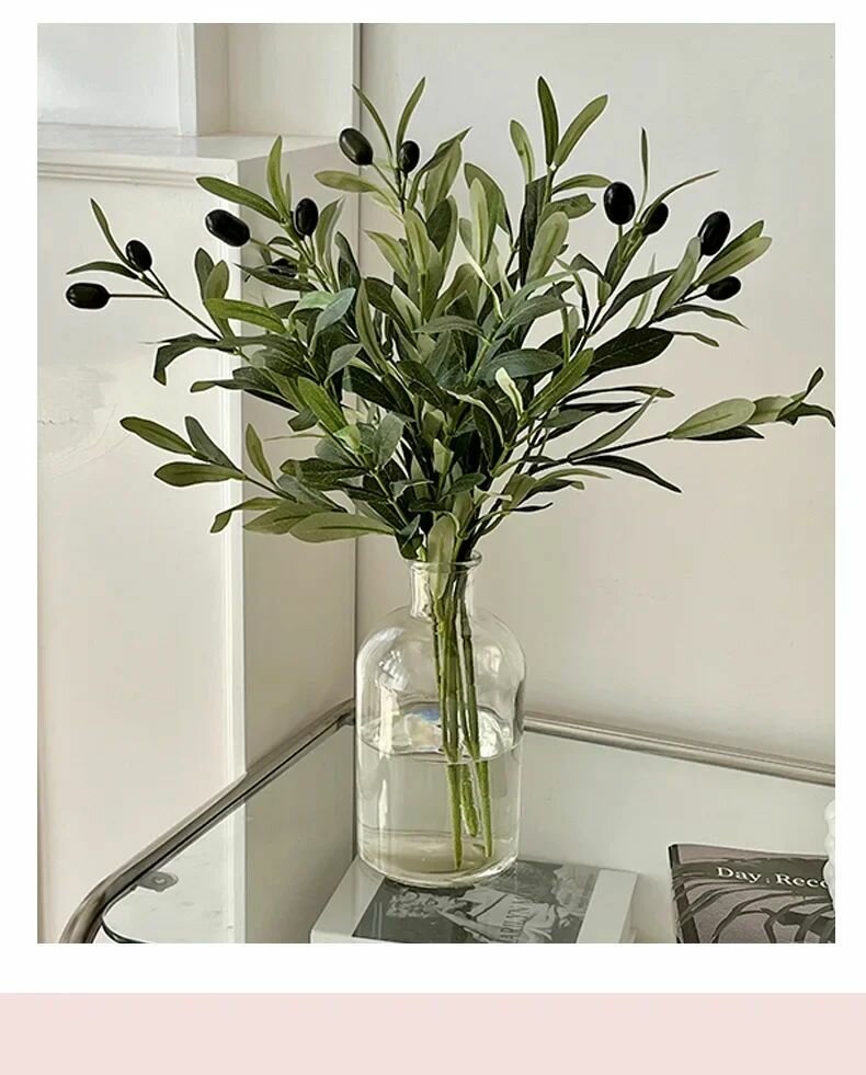 Искусственные цветы оливка для декора фотозон веранд арок свадьбы и интерьера ветки оливы 3 шт 45см