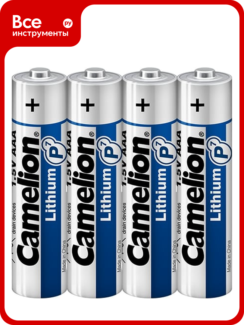 Батарейка Camelion Lithium sp4 fr03 (fr03-sp4, 1.5в) 15242 литиевая мизинчиковая ячейка AAA с широким диапазоном