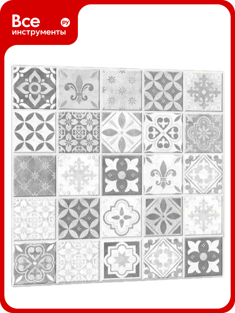 Декоративная панель ПВХ Центурион Пэчворк Грей плитка 482x482, Б/К эксклюзив 86189