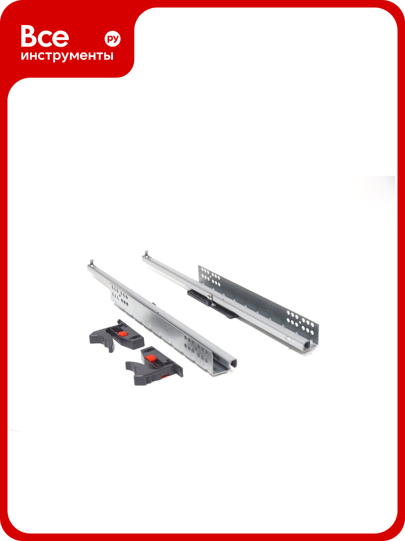 Направляющие JET VD 623SE Clip On с частичным выдвижением, Push Open, скрытый монтаж, стальная конструкция серого цвета