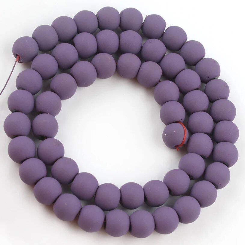 Бусины из натуральных камней GMB724 Фиолетовый, 8mm approx 46pcs, rubber hematite 02