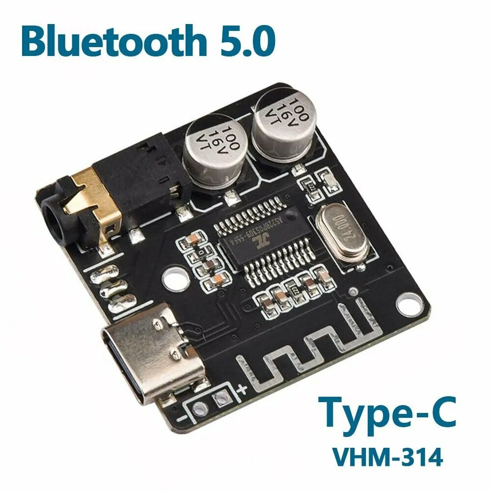 Bluetooth 5.0 MP3 декодирование платы аудиоприемник модуль интерфейс Type-C стерео выход vhm-314 (1 шт.)