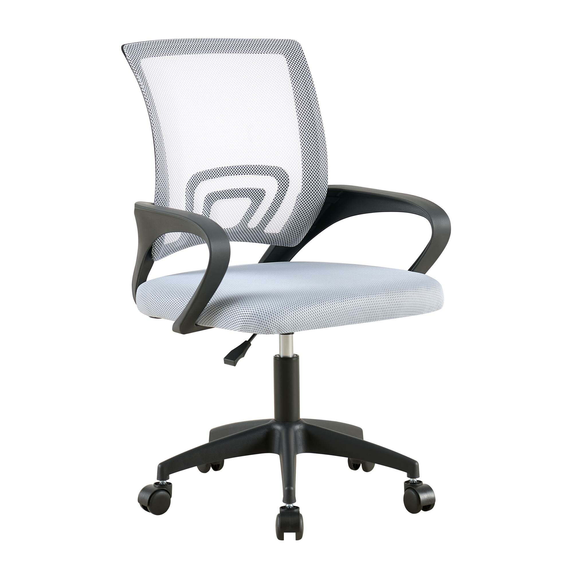 Кресло офисное TopChairs Simple SN STOOL GROUP серый, ткань и пластик, мягкое сиденье, с подлокотниками