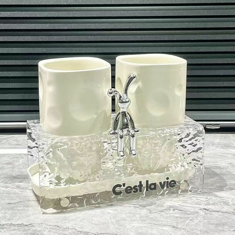 Легкая роскошь 2-в-1 керамический держатель для палочек для еды, корзина для палочек, дренажная коробка для палочек, настенный держатель для палочек, кухонный контейнер для хранения